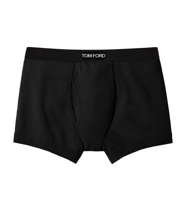 TOM FORD Stretch-cotton Logo Boxers - Black