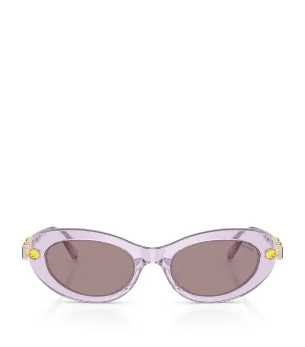 SWAROVSKI Acetate Oval Sunglasses - Purple