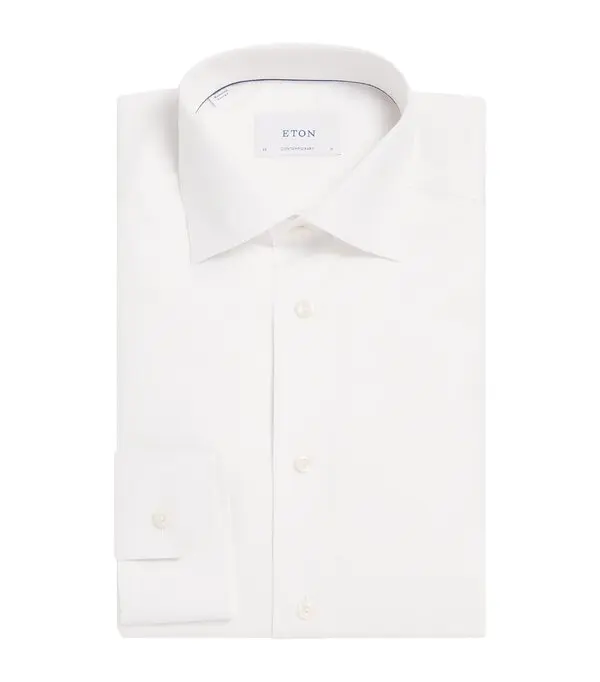 Eton Cotton Dobby Contemporary Fit Shirt - White