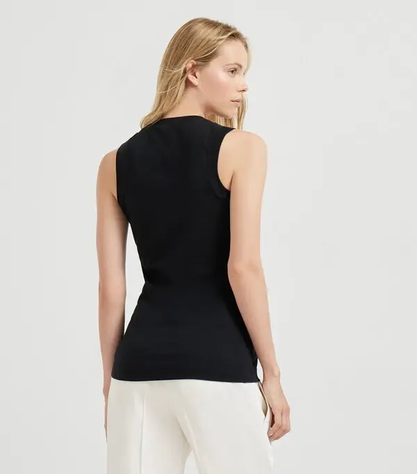 Brunello Cucinelli Stretch-cotton Monili Tank Top - Black
