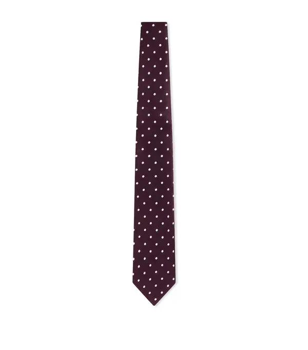 TOM FORD Silk Polka-dot Neck Tie - Purple