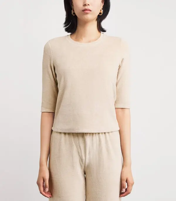 Suzie Kondi Cotton-blend Corfu T-shirt - Beige