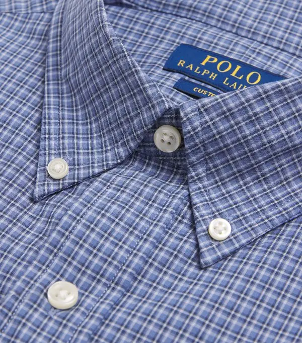 Polo Ralph Lauren Cotton Poplin Check Shirt - Blue