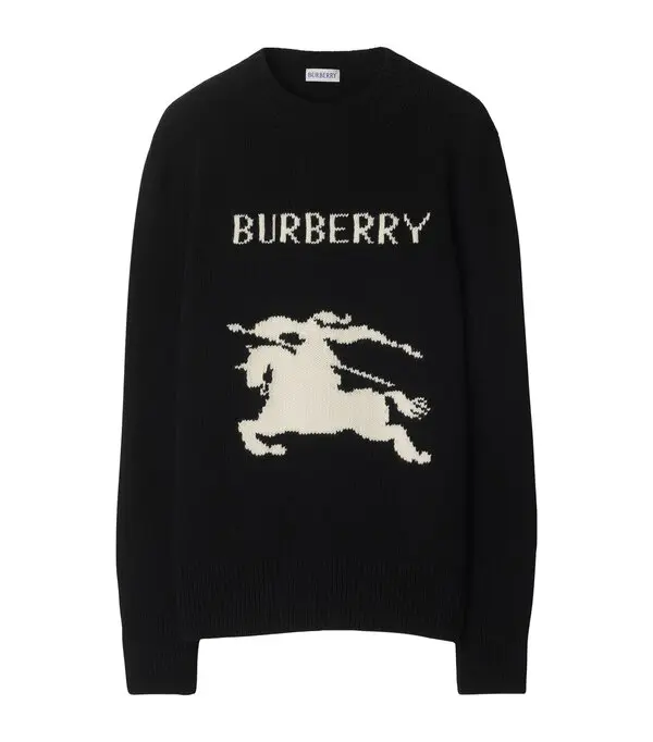 Burberry Wool-cashmere Ekd Sweater - Black