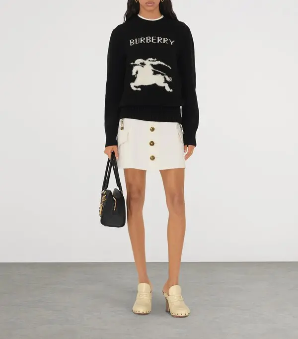 Burberry Wool-cashmere Ekd Sweater - Black