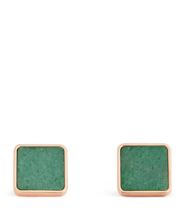 BABETTE WASSERMAN LONDON Rose Gold-plated Key Stone Cufflinks - Green