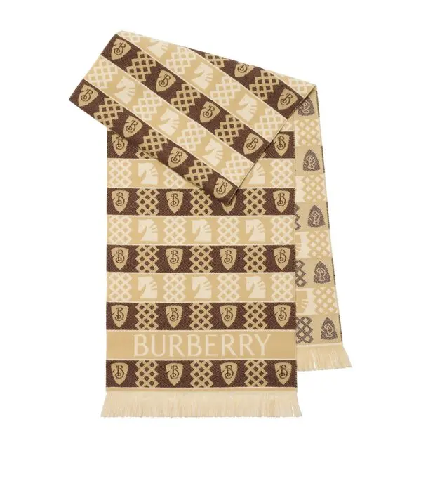 Burberry Wool Fair Isle Scarf - Beige