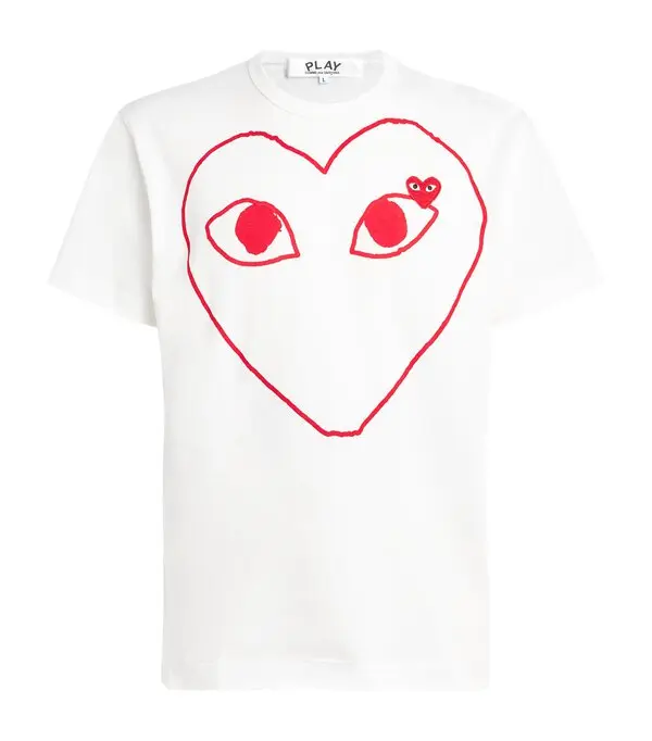 Play Comme Des Garcon Heart Logo T-shirt - White