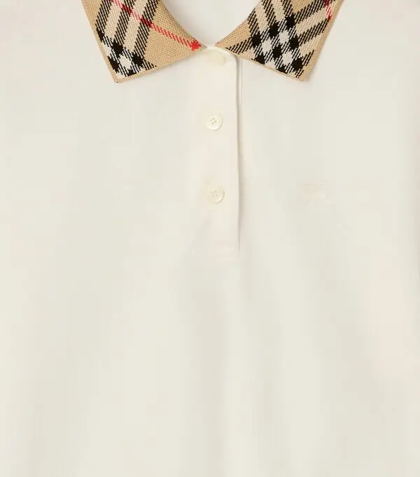 Burberry Cotton Check-collar Polo Shirt - White