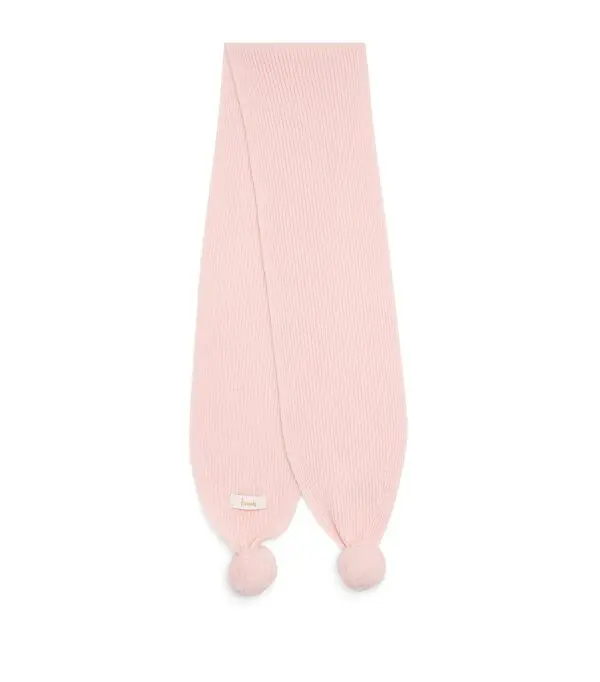 Harrods Cashmere Pom-pom Scarf - Pink