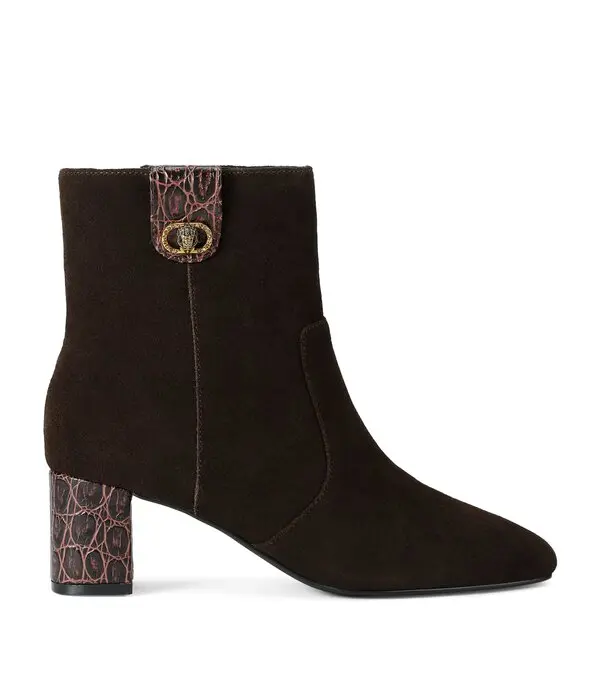 Kurt Geiger Suede Chelsea Trim Ankle Boots - Brown