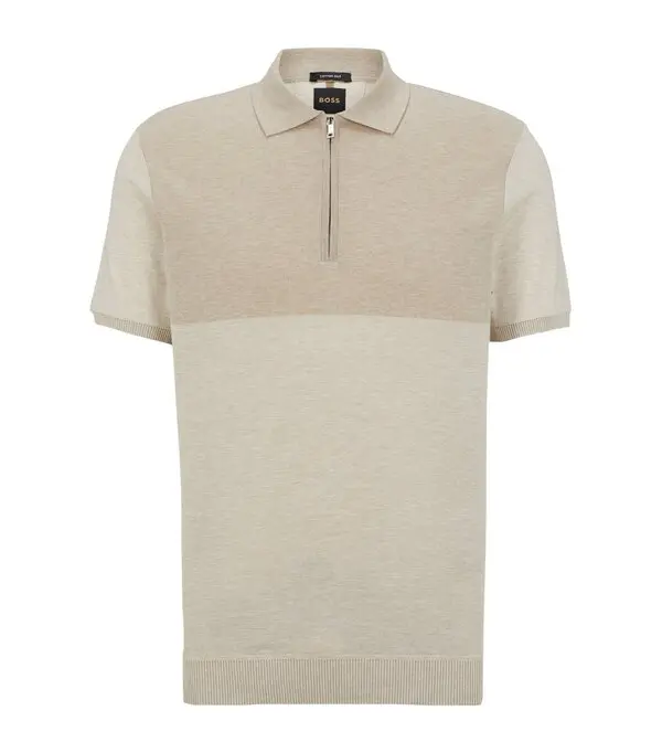 BOSS Cotton-silk Polo Shirt - Beige