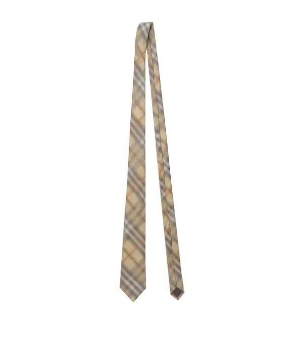 Burberry Check Silk Neck Tie - Green