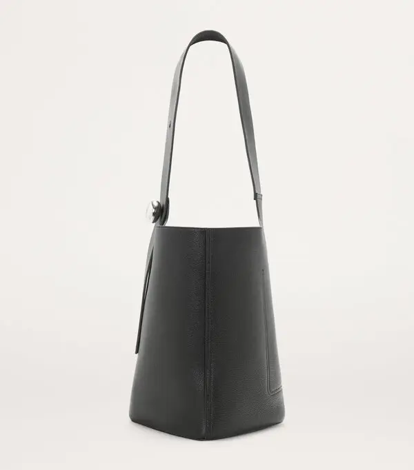 Loewe Large Leather Pebble Bucket Bag - Black