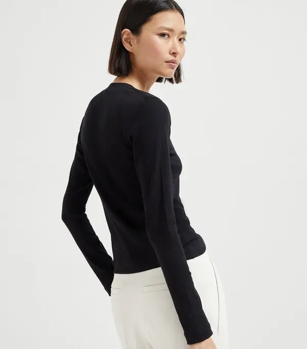 Brunello Cucinelli Stretch-cotton Monili-detail T-shirt - Black