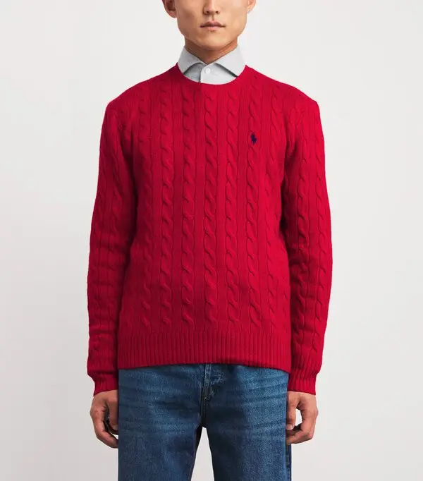 Polo Ralph Lauren Wool-cashmere Cable-knit Sweater - Red