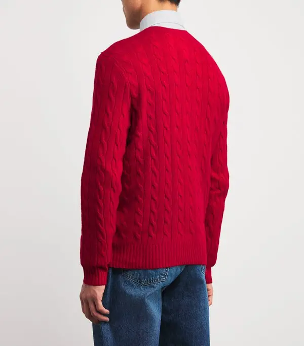 Polo Ralph Lauren Wool-cashmere Cable-knit Sweater - Red