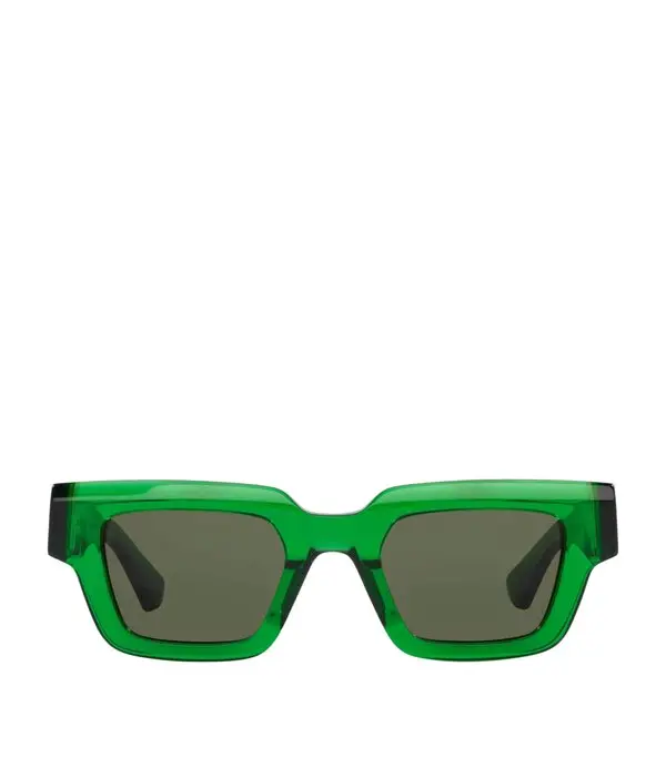 Bottega Veneta Rectangular Sunglasses - Green