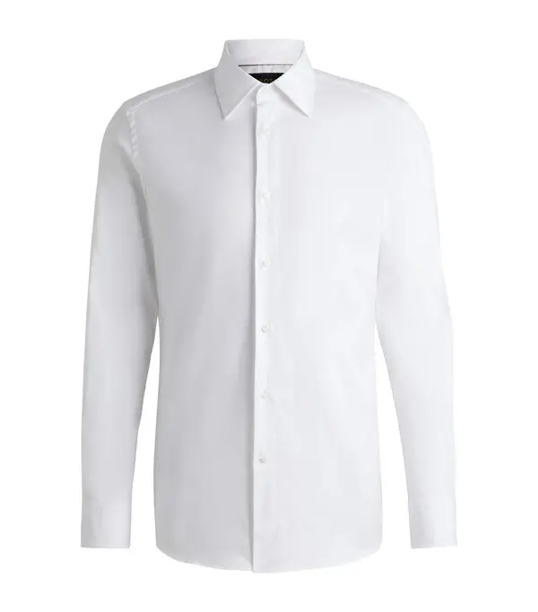 BOSS Stretch-cotton Slim Shirt - White