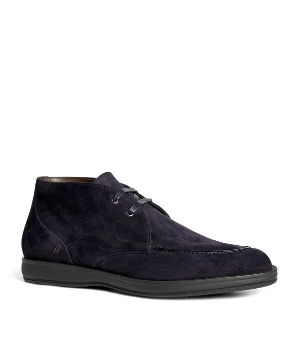 Brioni Suede Ankle Boots - Blue