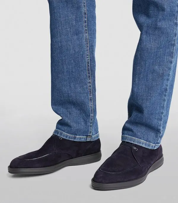 Brioni Suede Ankle Boots - Blue