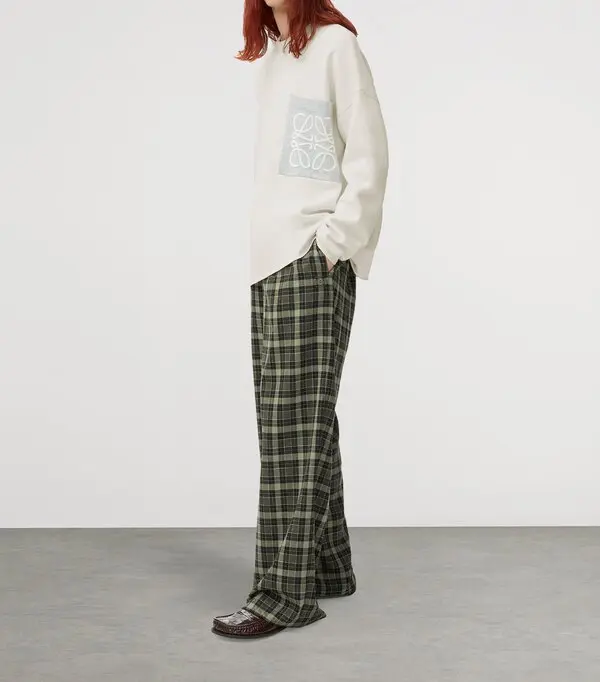 Loewe Cotton-blend Anagram Sweater - Beige