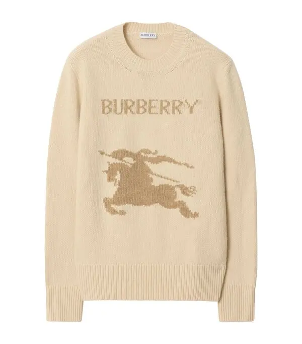 Burberry Wool-cashmere Ekd Sweater - Beige