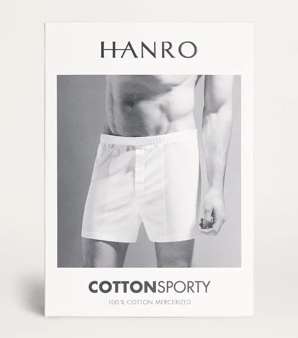 Hanro Cotton Sporty Boxer Shorts - Navy