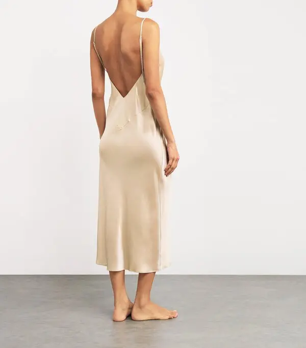 Olivia Von Halle Issa Slip Dress - Beige