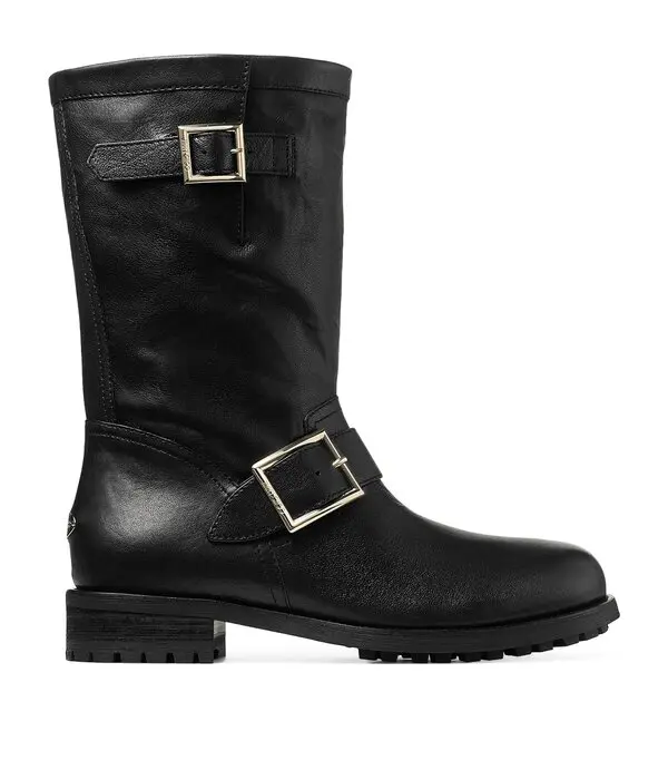 JIMMY CHOO Biker Mid Leather Boots