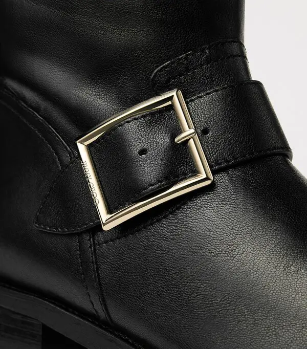 JIMMY CHOO Biker Mid Leather Boots