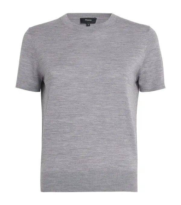 Theory Regal Wool Sweater T-shirt - Grey