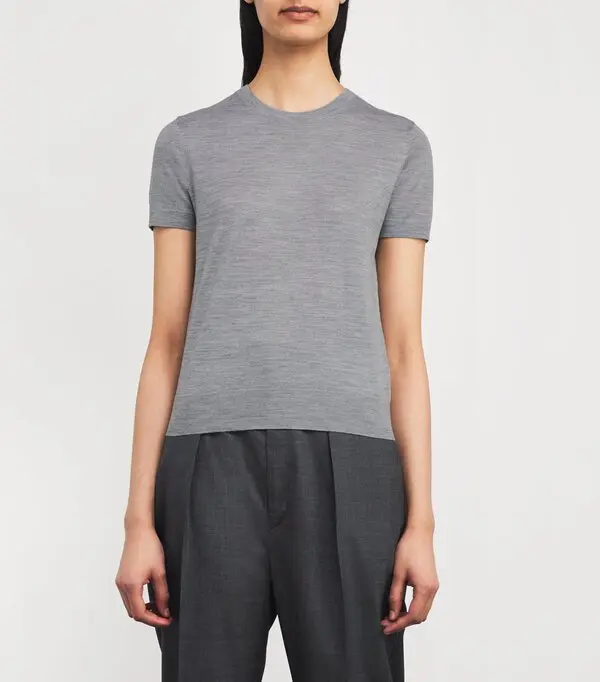Theory Regal Wool Sweater T-shirt - Grey