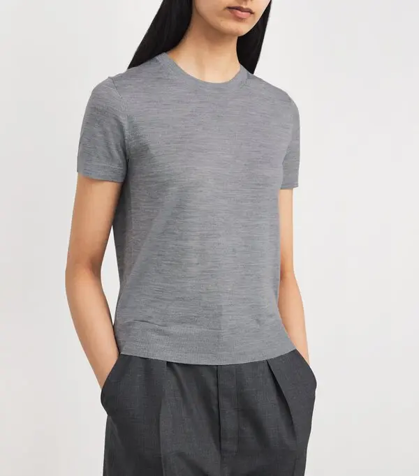 Theory Regal Wool Sweater T-shirt - Grey