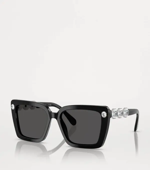 SWAROVSKI Acetate Sk6032 Sunglasses - Black