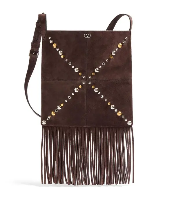 Valentino Garavani Nellcote Suede Cross-body Bag - Brown