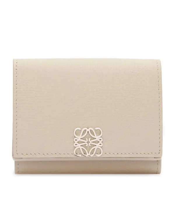 Loewe Leather Anagram Trifold Wallet - White