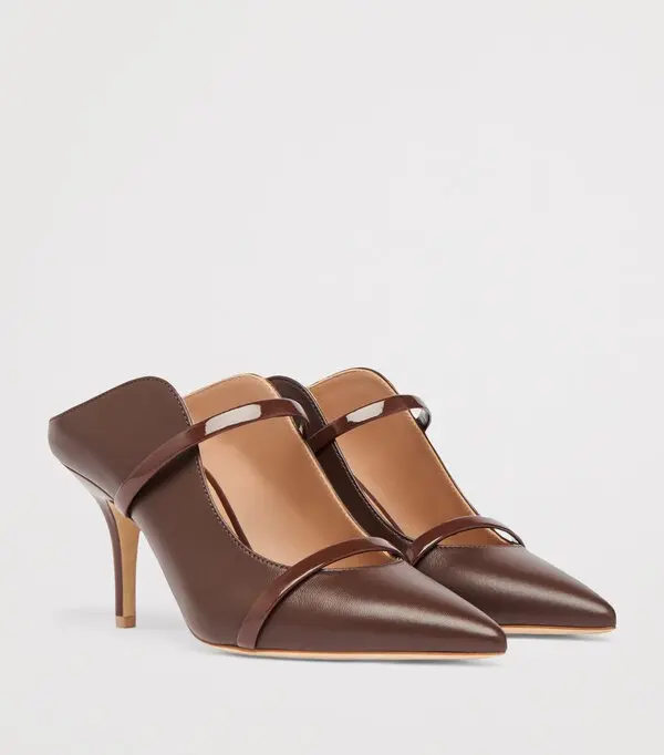 MALONE SOULIERS Maureen 70 Leather Heeled Mules - Brown