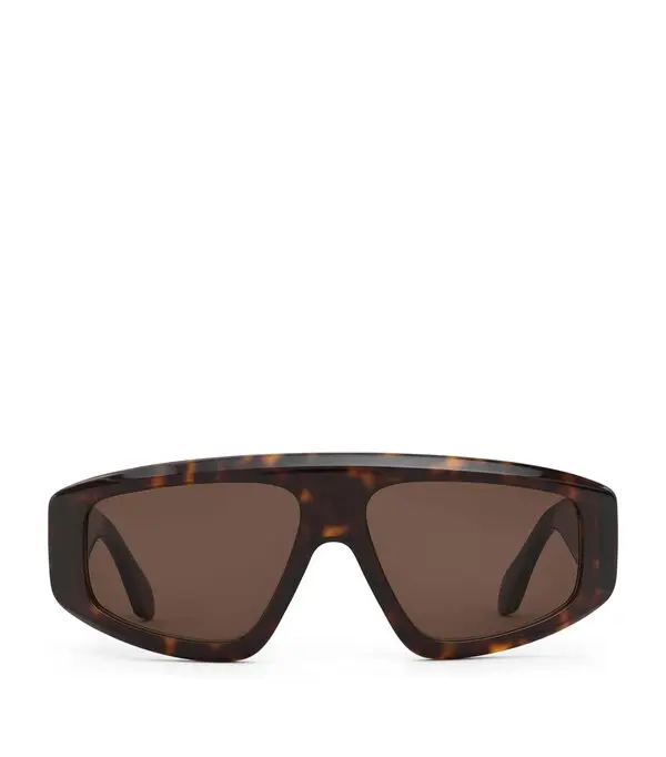 Alaïa Acetate Aviator Mask Sunglasses - Brown