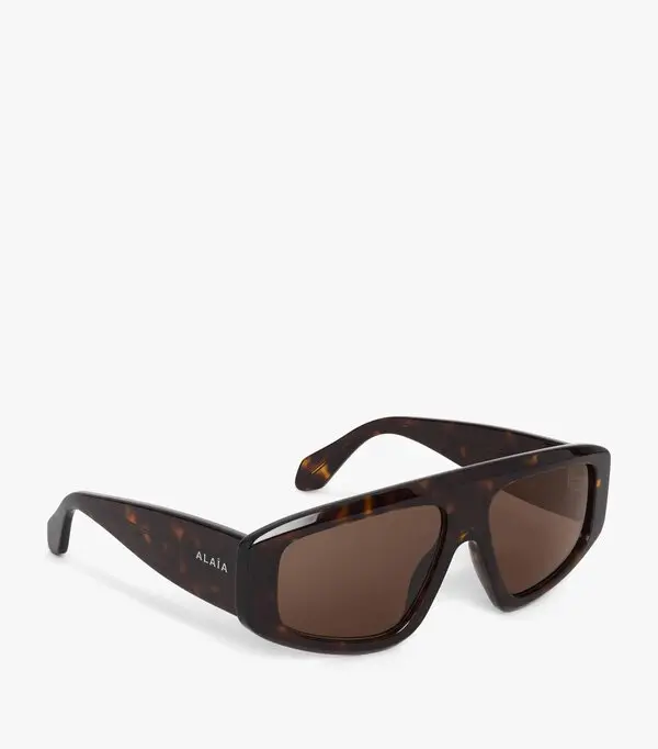 Alaïa Acetate Aviator Mask Sunglasses - Brown