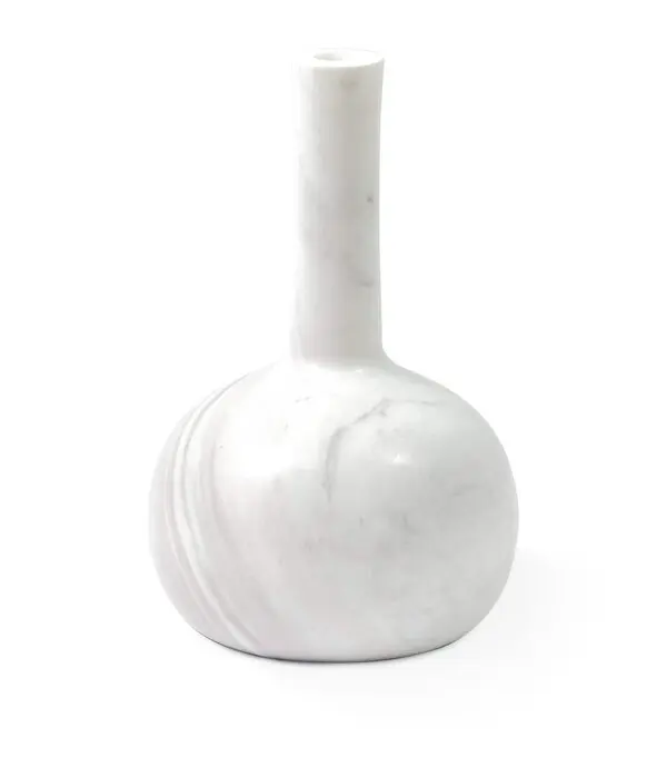 POLSPOTTEN Marble Heritage Bell Candle Holder - White