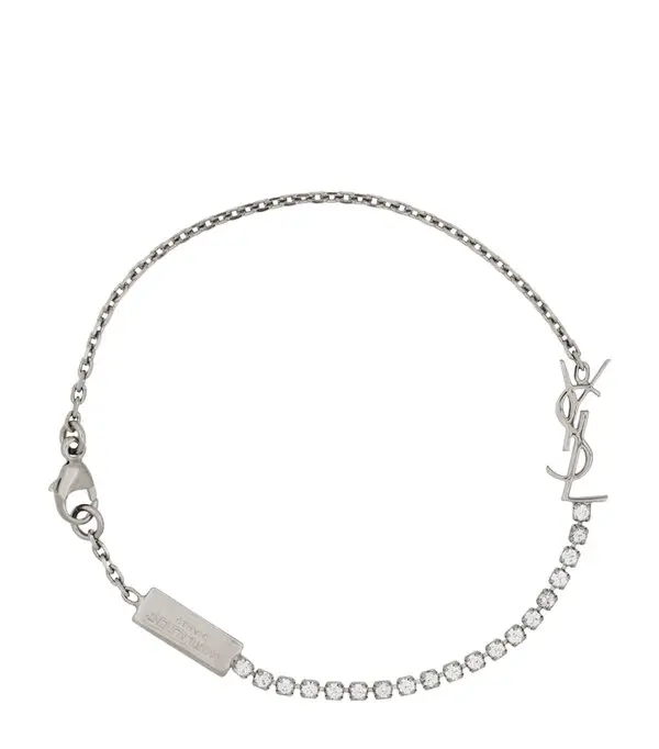 Saint Laurent Embellished Cassandre Bracelet - Metallic