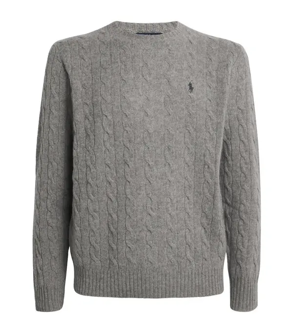 Polo Ralph Lauren Wool-cashmere Cable-knit Sweater - Grey
