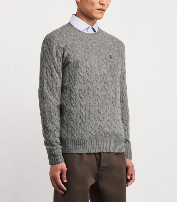 Polo Ralph Lauren Wool-cashmere Cable-knit Sweater - Grey