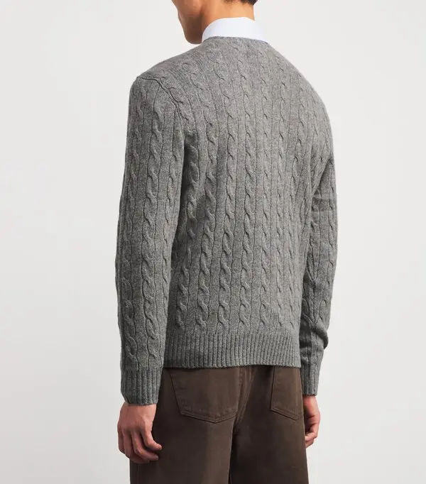 Polo Ralph Lauren Wool-cashmere Cable-knit Sweater - Grey