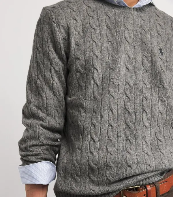 Polo Ralph Lauren Wool-cashmere Cable-knit Sweater - Grey