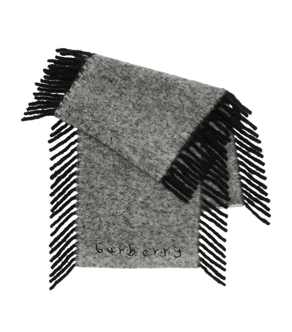 Burberry Alpaca Wool-blend Happy Scarf - Black
