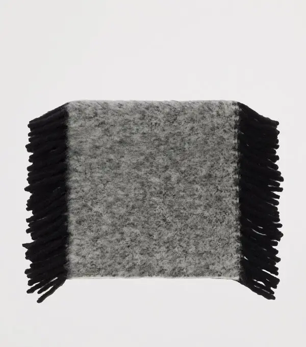 Burberry Alpaca Wool-blend Happy Scarf - Black