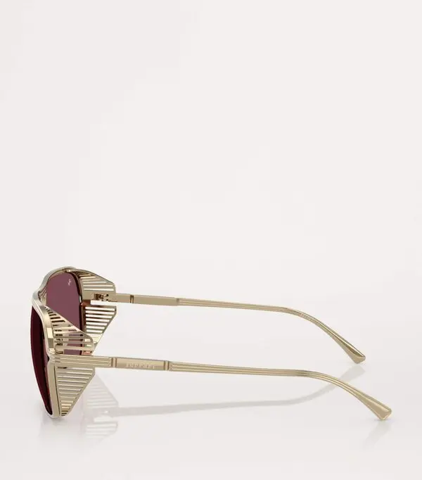 FERRARI Logo-detail Aviator Sunglasses - Gold