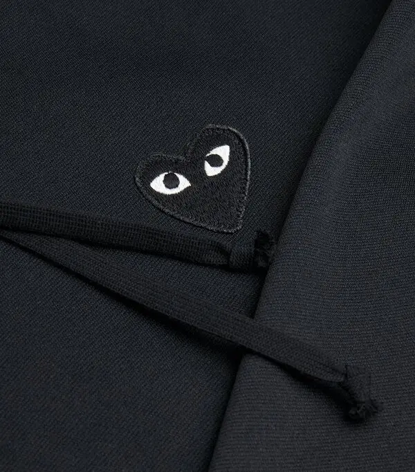 Play Comme Des Garcon Zip-up Heart Hoodie - Black